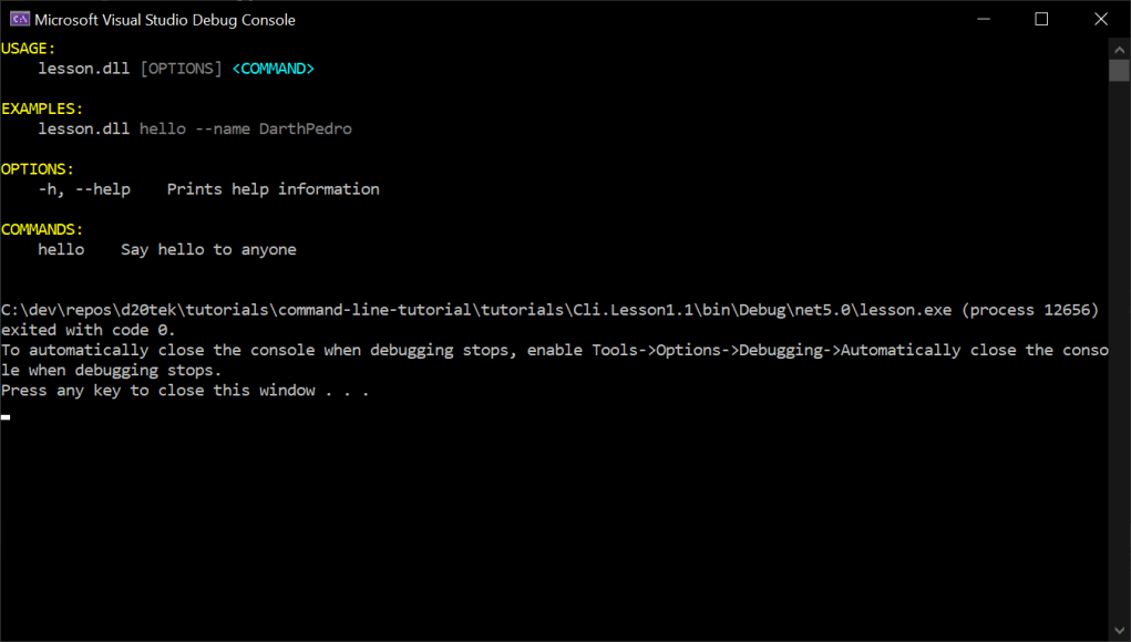 Lesson 1.1: Starting with Spectre.Console.Cli – DarthPedro's Blog