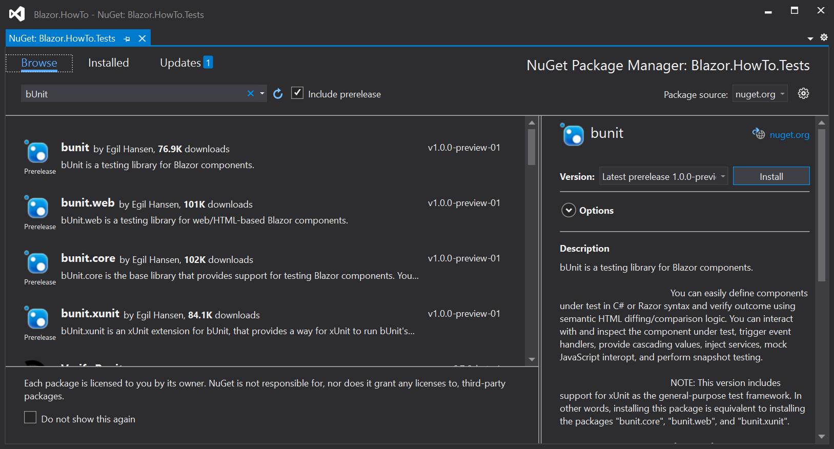 How-to: Add bUnit Test Project to Blazor Solution – DarthPedro's Blog